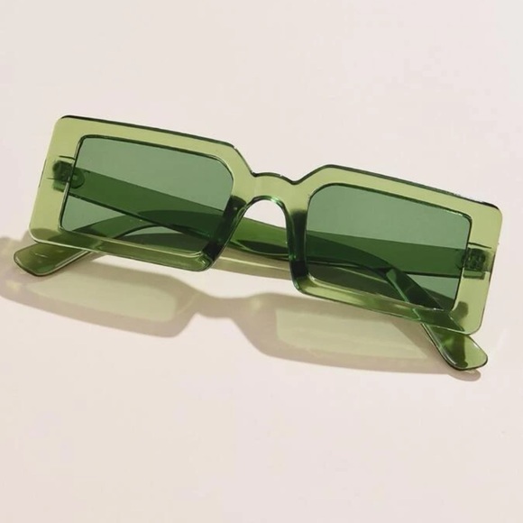 Accessories | Rectangle Frame Green Fashion Glasses | Poshmark